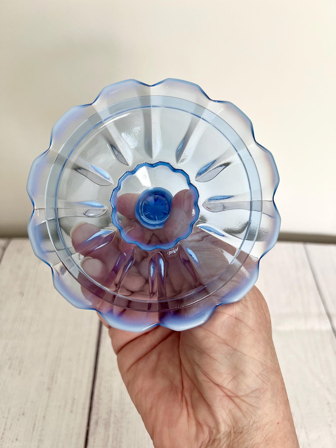 Beautiful Fenton Opalescent Periwinkle Blue Lidded Candy Dish - Etsy