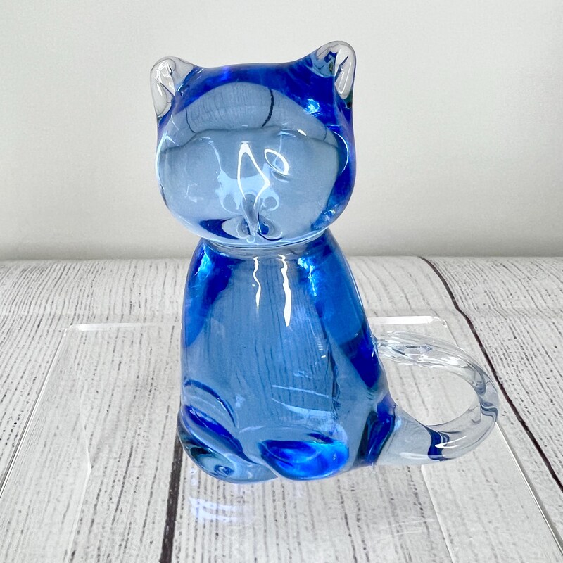Glass Cat Figurine - Etsy