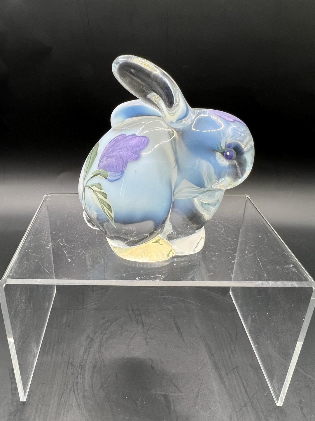 Vintage Fenton Hand Painted Opalescent Glass Bunny Rabbit - Etsy