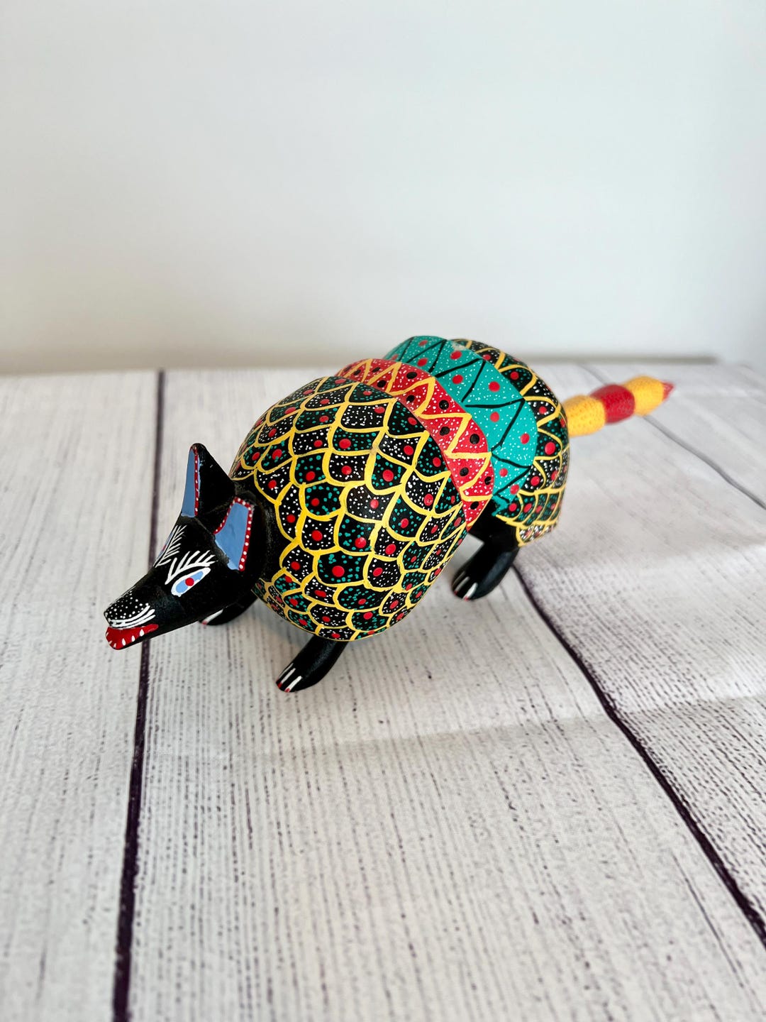 Armadillo Wood Carving Hand-painted From Mexico - Etsy
