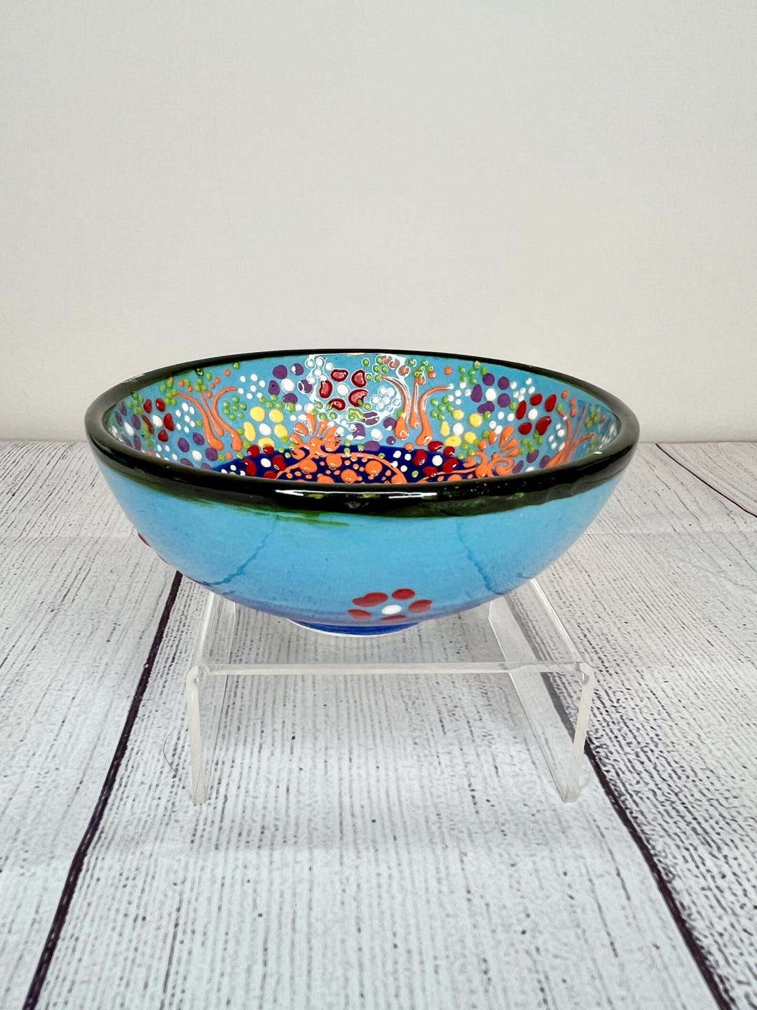 Handmade Turkish Multi-colored Ceramic Bowl - Etsy