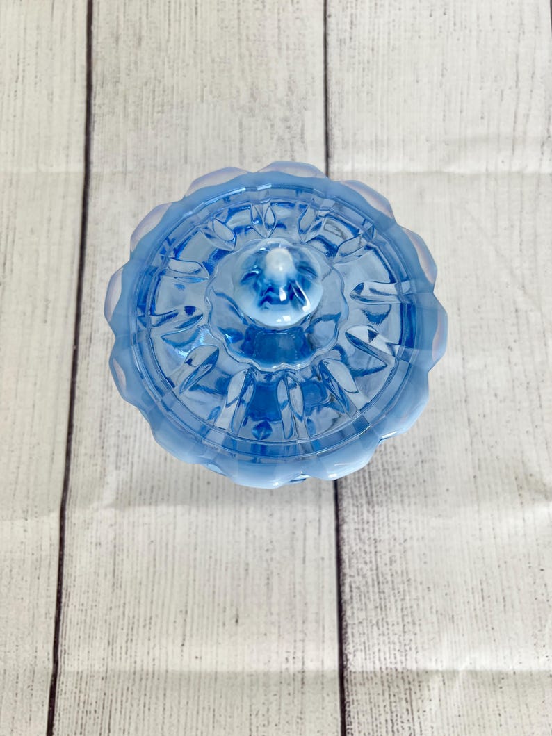 Beautiful Fenton Opalescent Periwinkle Blue Lidded Candy Dish - Etsy