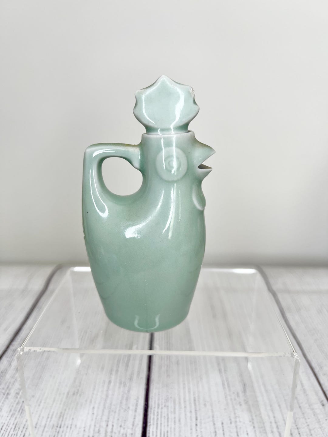 Small Green Ceramic Rooster With Stopper - Etsy