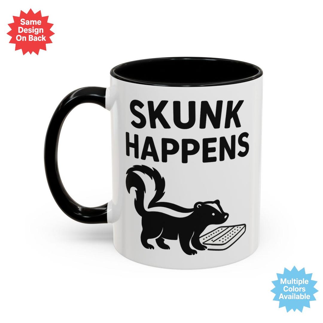 Skunk Happens Cribbage Mug - Funny Card Game Coffee Cup - 11 Oz Ceramic ...
