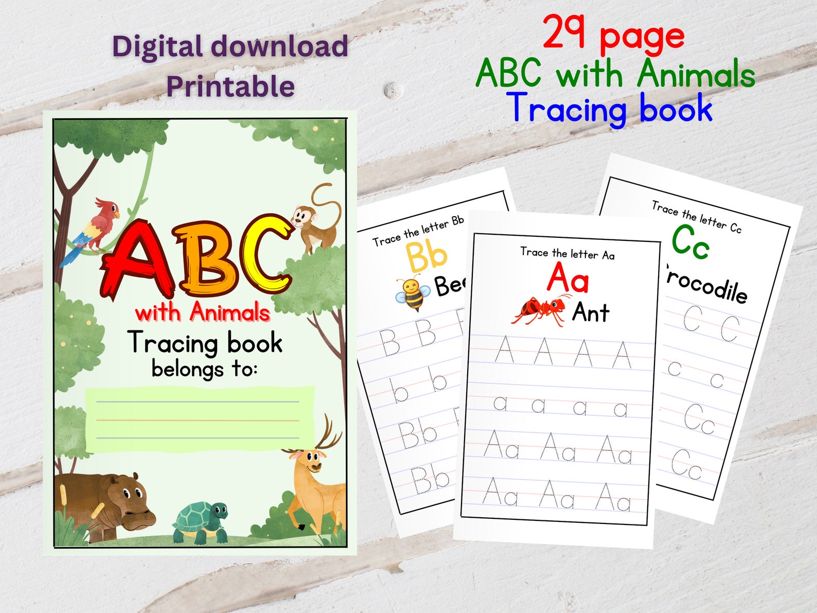Preschool Line Tracing ABC Tracing Book Letter Tracing Printable ABC ...
