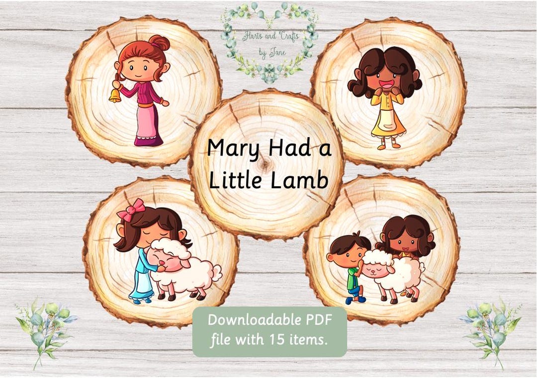 Mary Had a Little Lamb Nursery Rhyme Mary Had a Little Lamb Flash Cards ...