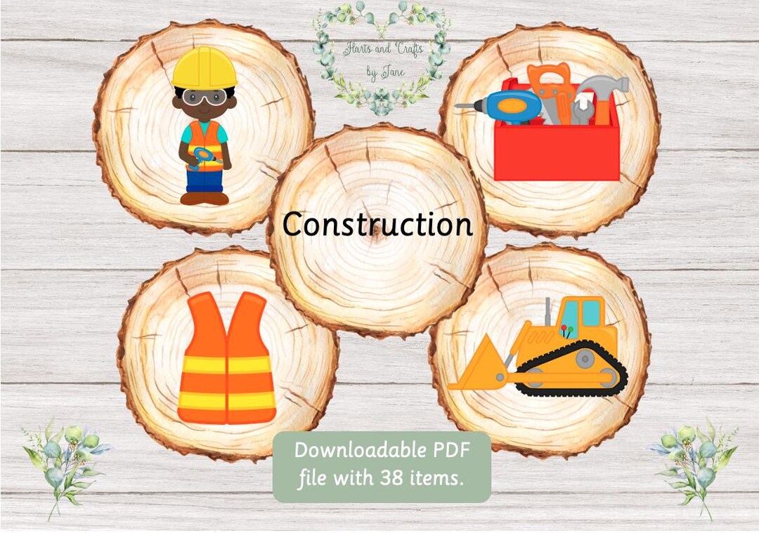 Construction Flash Cards: Tools & Vehicles Learning (PDF Download) - Etsy