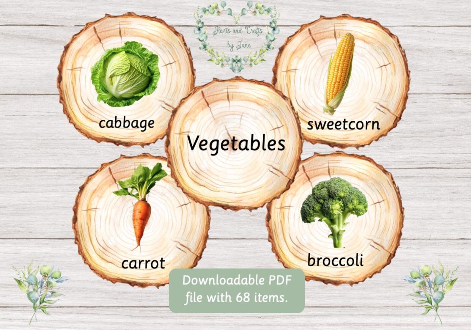 Vegetables Flash Cards: Montessori Learning (PDF Flashcards) - Etsy