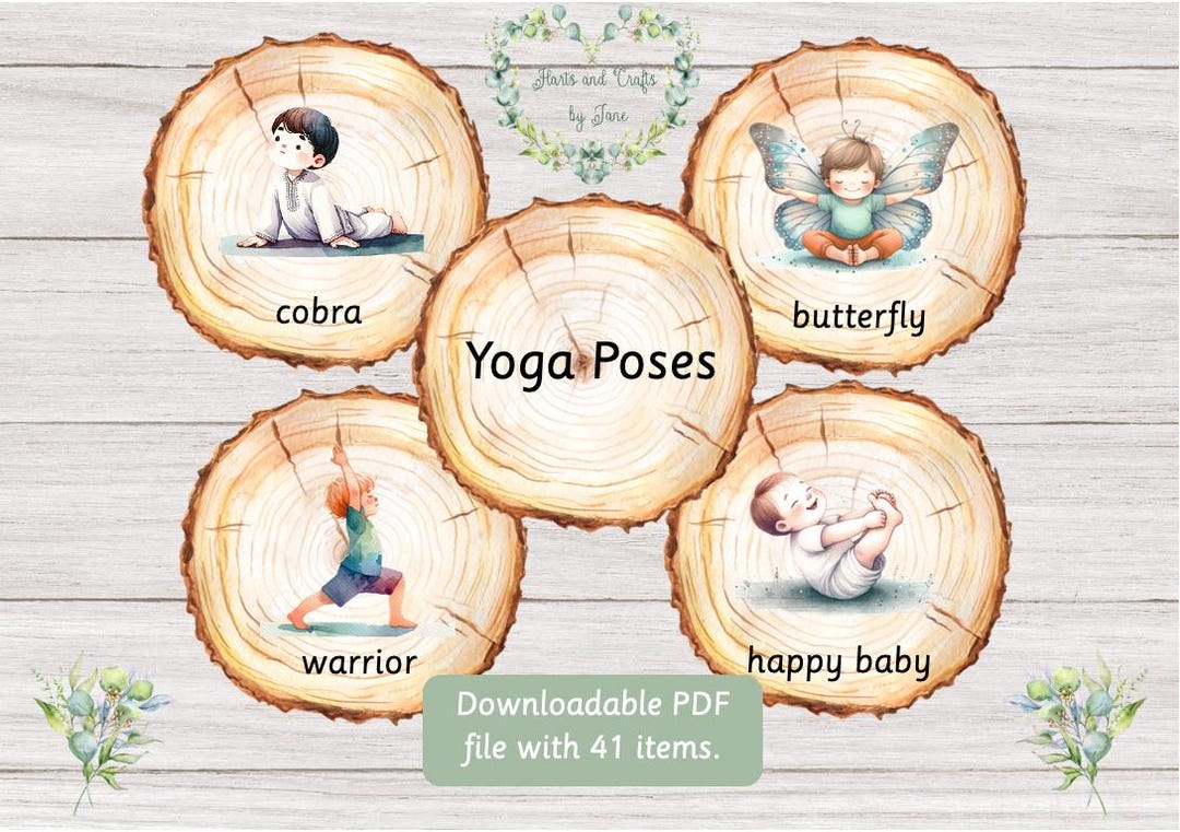 Yoga Flash Cards Beginner Yoga Poses Kids Movement Cards Calm Cards ...