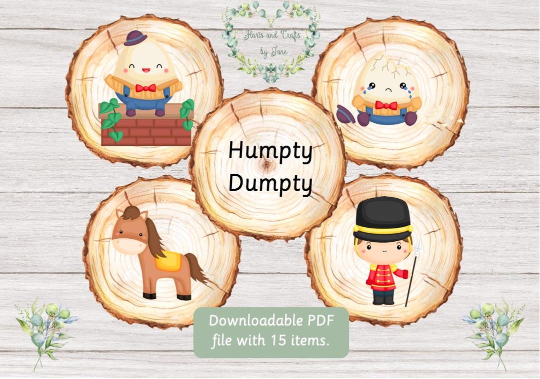 Humpty Dumpty Flashcards Nursery Rhymes Montessori Humpty Dumpty Story ...