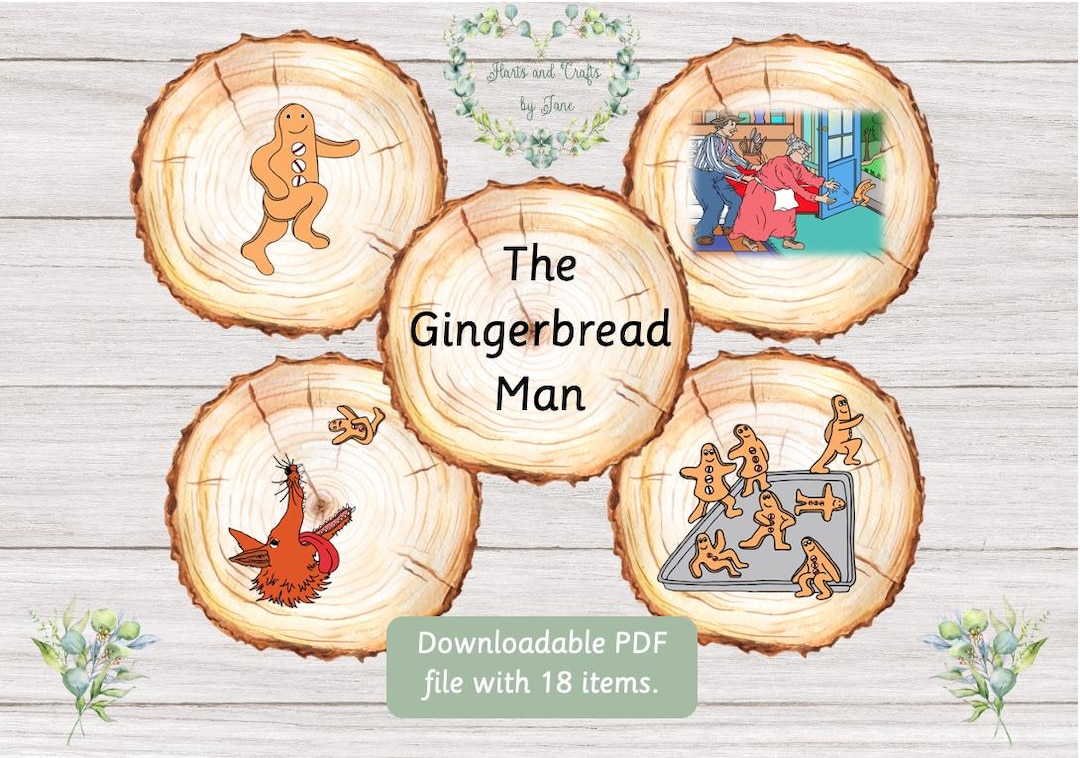 The Gingerbread Man Flash Cards the Gingerbread Man Story Stones the ...