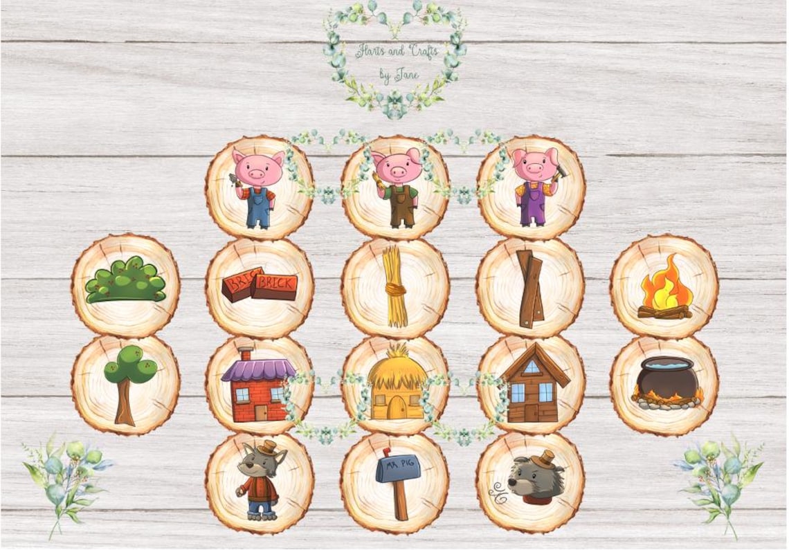 Three Little Pigs Story Stones: Traditional Tales Flashcards (instant ...