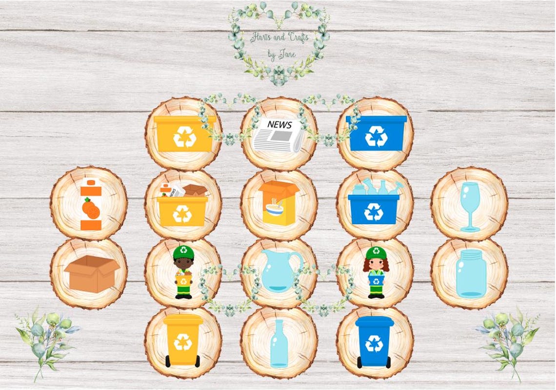 Recycling Flash Cards: Earth Day Community Helpers (PDF Download) - Etsy