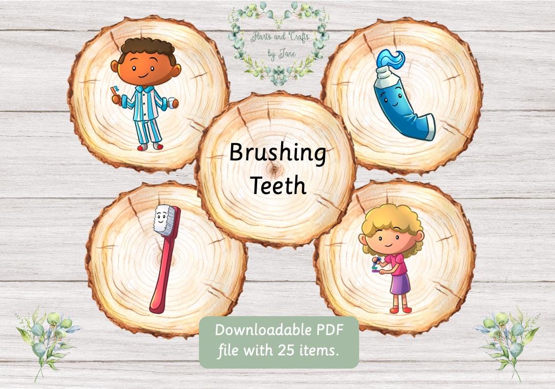 Brushing Teeth Flash Cards: Dental Health Visuals (PDF Download) - Etsy