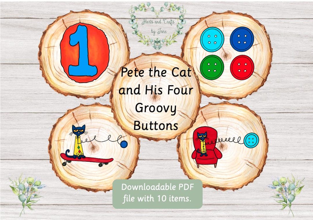 Pete the Cat and His Four Groovy Buttons Instant Download - Etsy