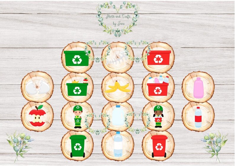 Recycling Flash Cards: Earth Day Community Helpers (PDF Download) - Etsy