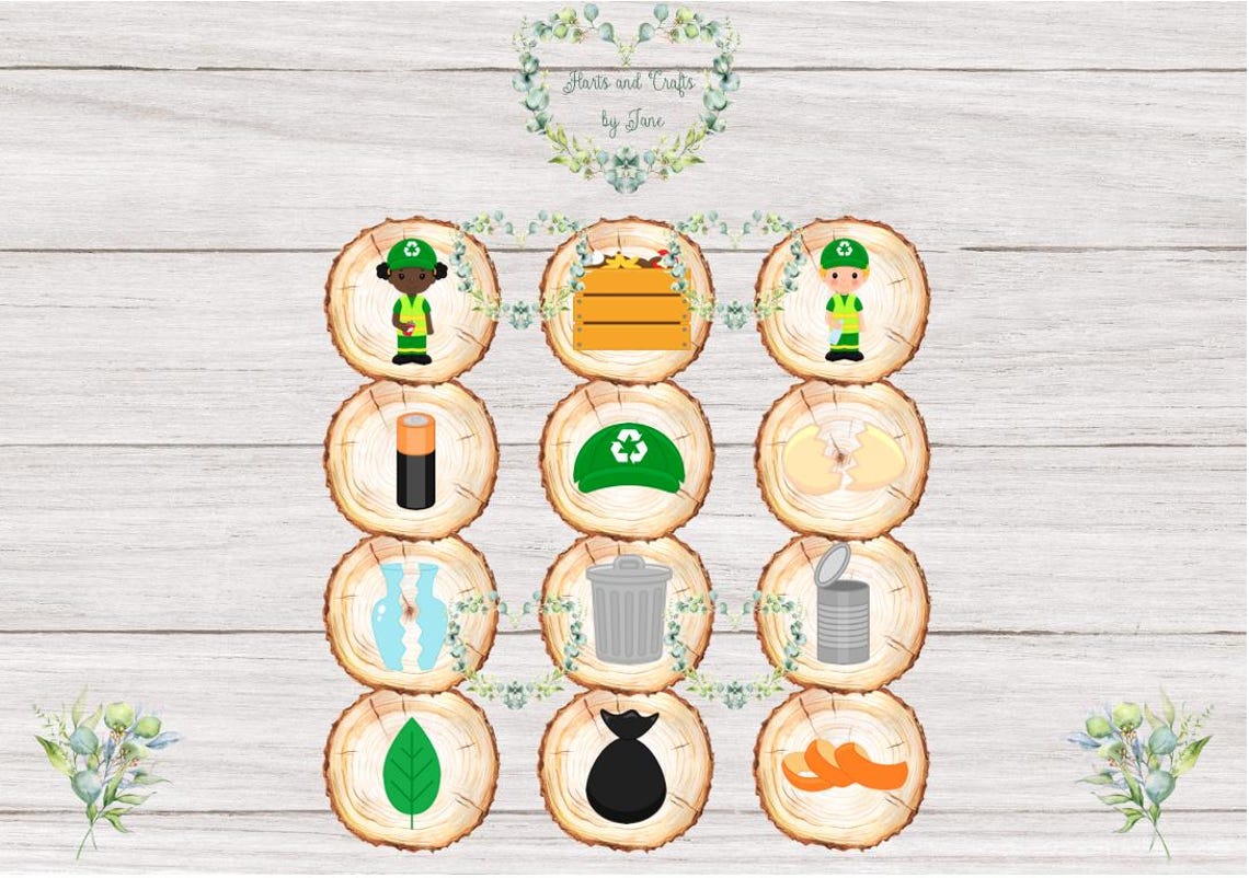 Recycling Flash Cards: Earth Day Community Helpers (PDF Download) - Etsy
