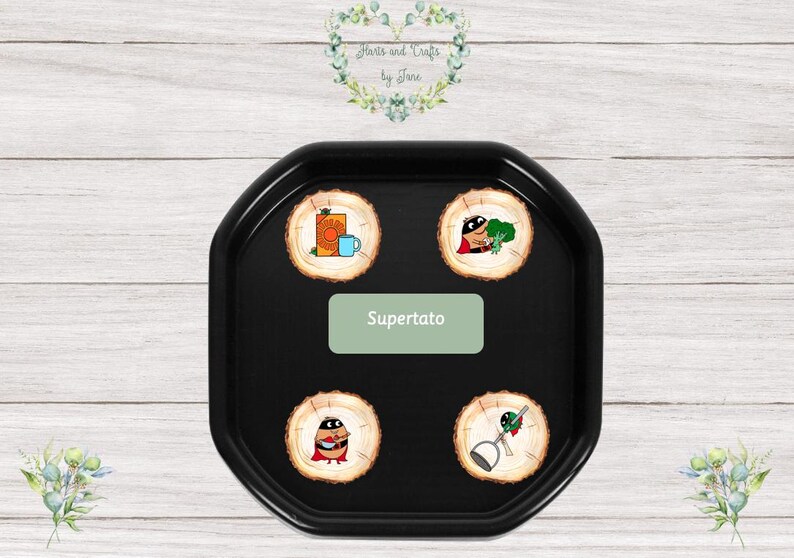 Supertato Storytelling Resource: 25 Image Wood Slice Printable (PDF ...