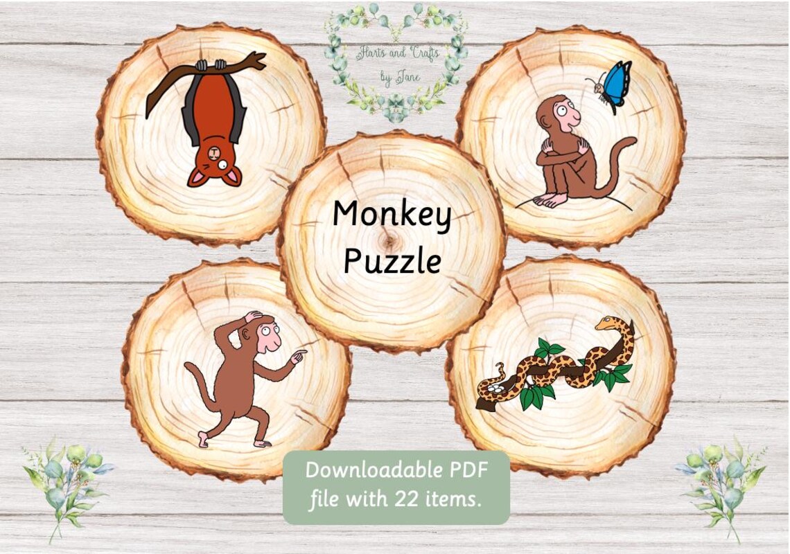Monkey Puzzle Flash Cards Monkey Puzzle Story Logs Monkey Puzzle Story ...