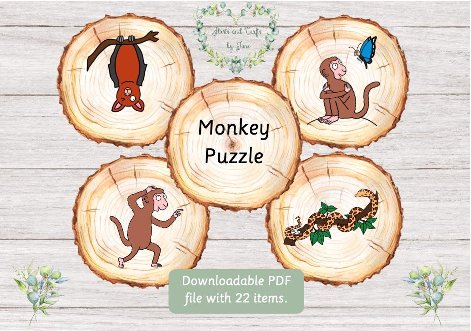 Monkey Puzzle Flash Cards Monkey Puzzle Story Logs Monkey Puzzle Story ...