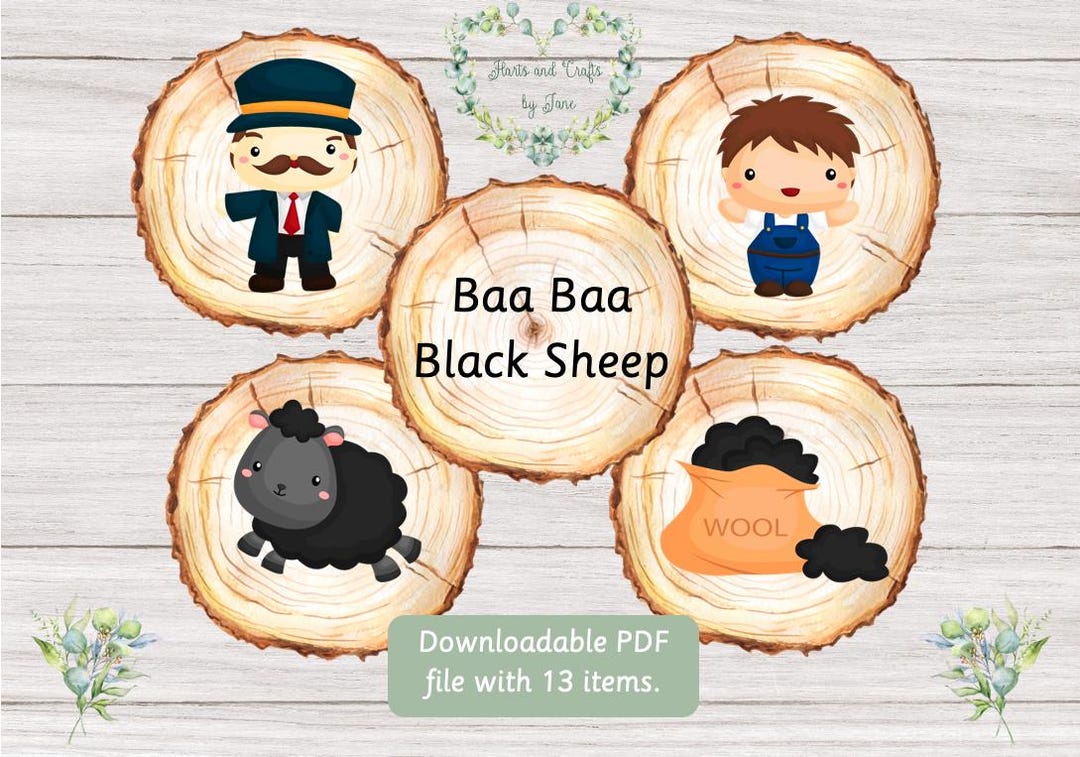 Baa Baa Black Sheep Flash Cards Baa Baa Black Sheep Song Sack Baa Baa ...