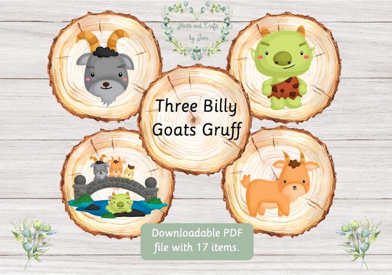 Three Billy Goats Gruff Story Stones: Traditional Tales (PDF Download ...