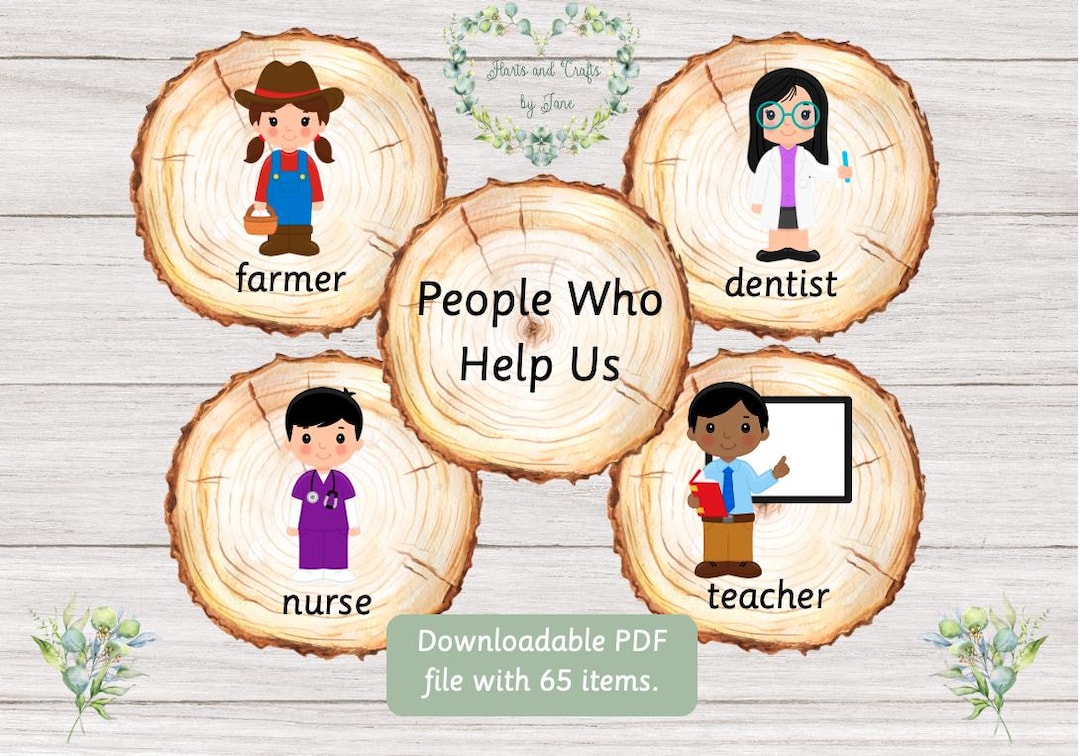 People Who Help Us Community Helper Flashcards: Montessori Occupation ...
