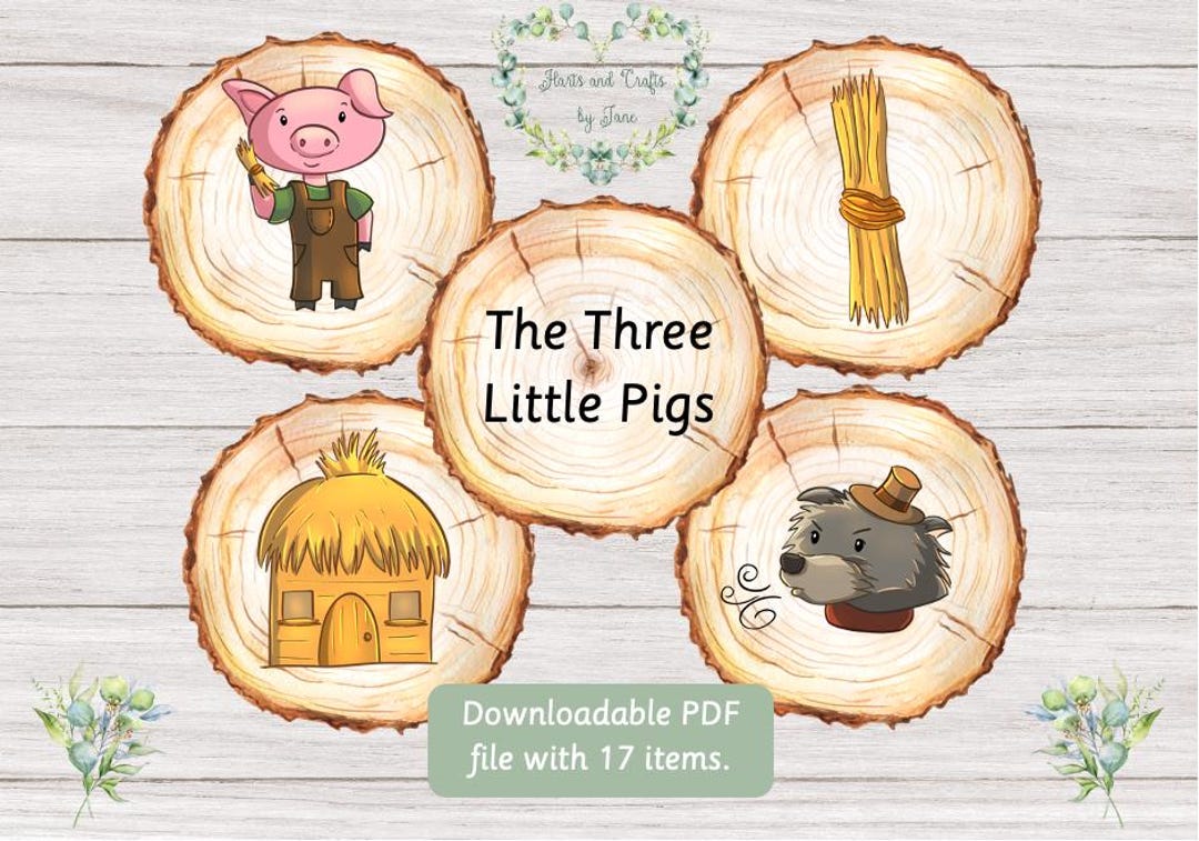 Three Little Pigs Story Stones: Traditional Tales Flashcards (instant ...