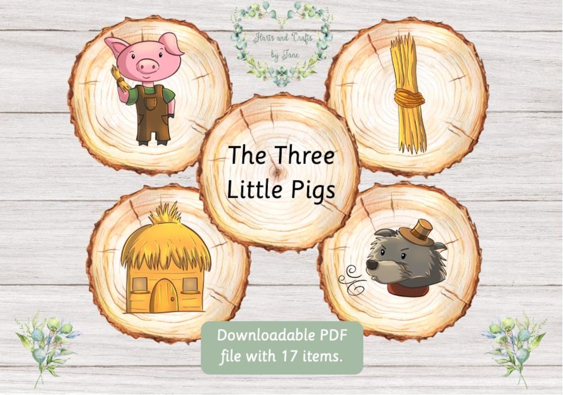 Three Little Pigs Story Stones: Traditional Tales Flashcards (instant ...