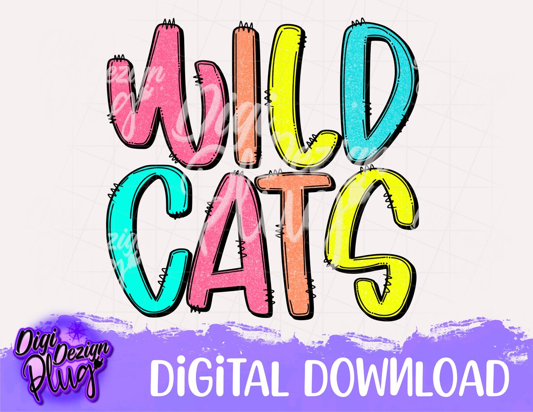 Wildcats Png Wildcats Doodle Png-digital Download - Etsy