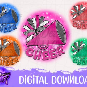 Cheer Png Airbrush Png Cheerleading cheerleader Cheer Bundle Digital ...