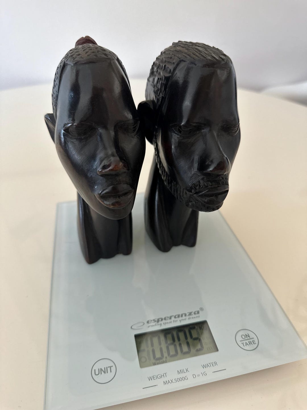 Pair Vintage African Carved EBONY BUSTS, Stunning Man & Woman Hand ...