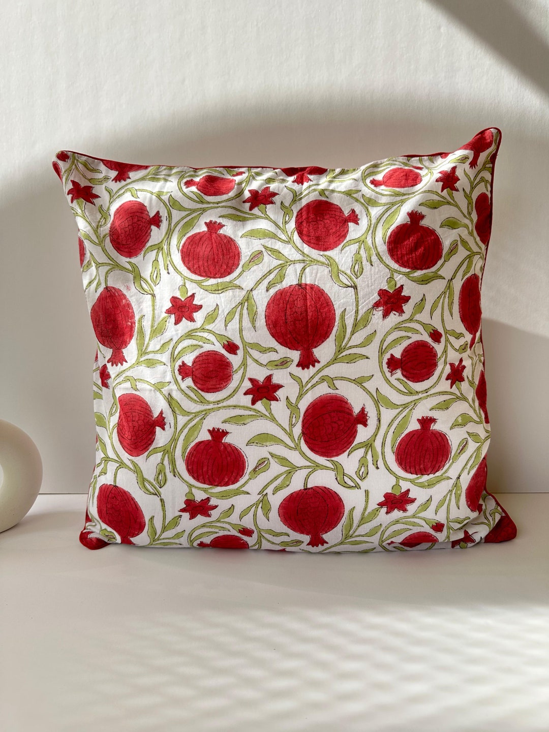 Hand Block Cushion Cover , Handcrafted Cotton Cushion Cover, Floral ...
