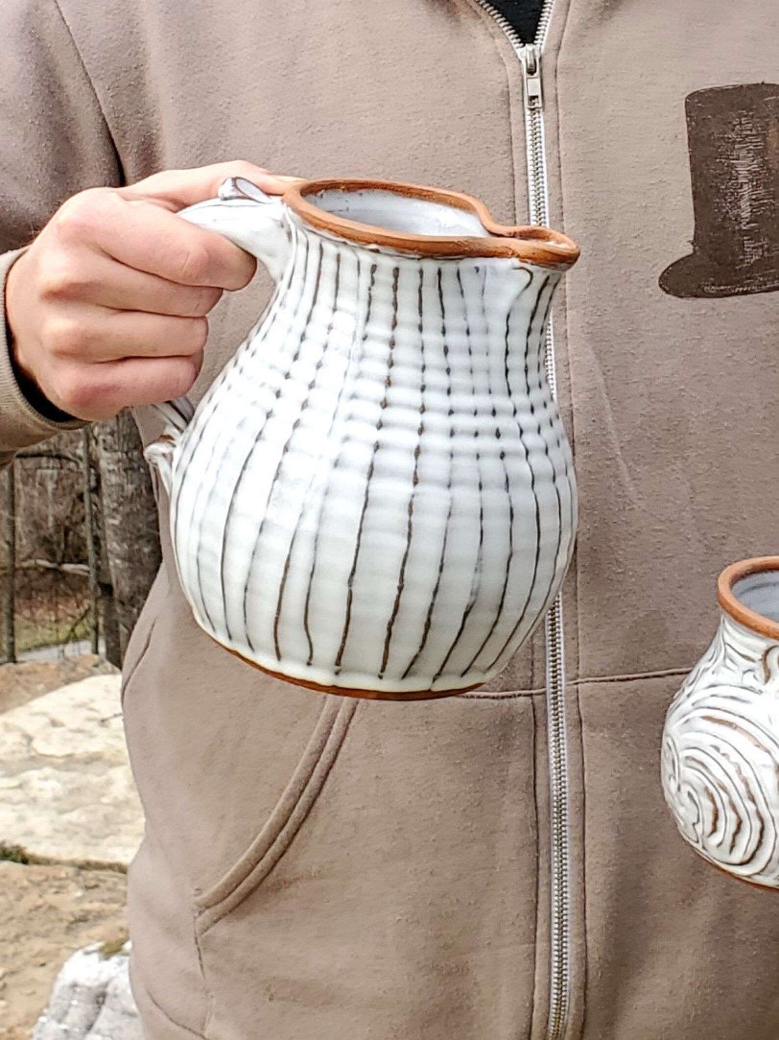 Half Gallon Pitcher Ridged in Shale - Made to Order - Etsy