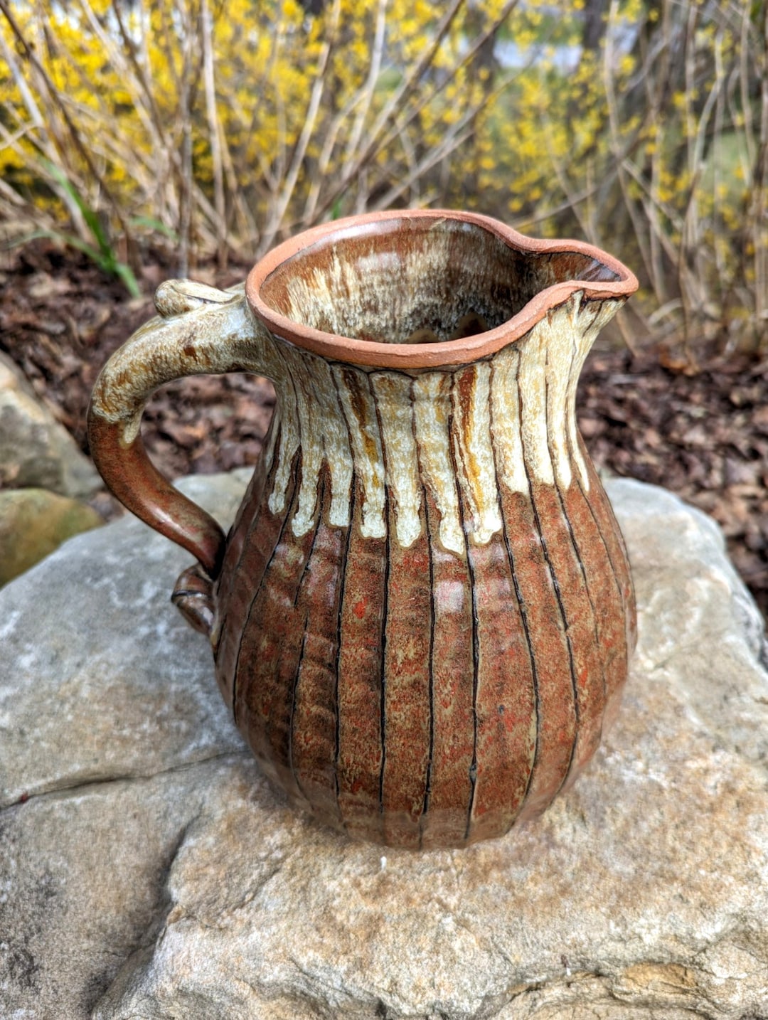 Large One Gallon Pitcher Ridged in Brownstone - Made to Order - Etsy