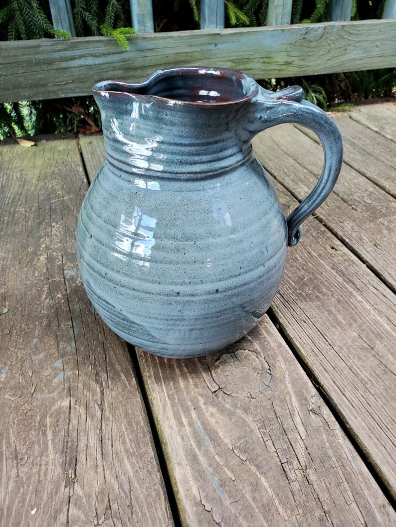 Large One Gallon Slate Blue Pitcher Made to Order | Etsy