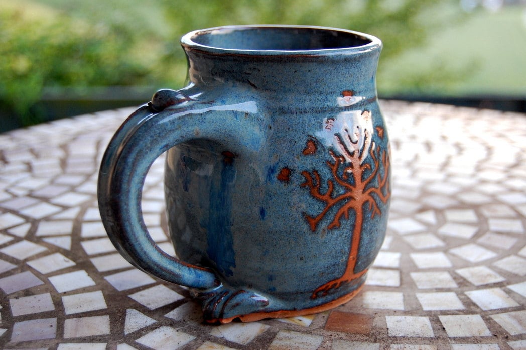 Slate Blue Tree of Life Mug Tree of Gondor Made to Order | Etsy