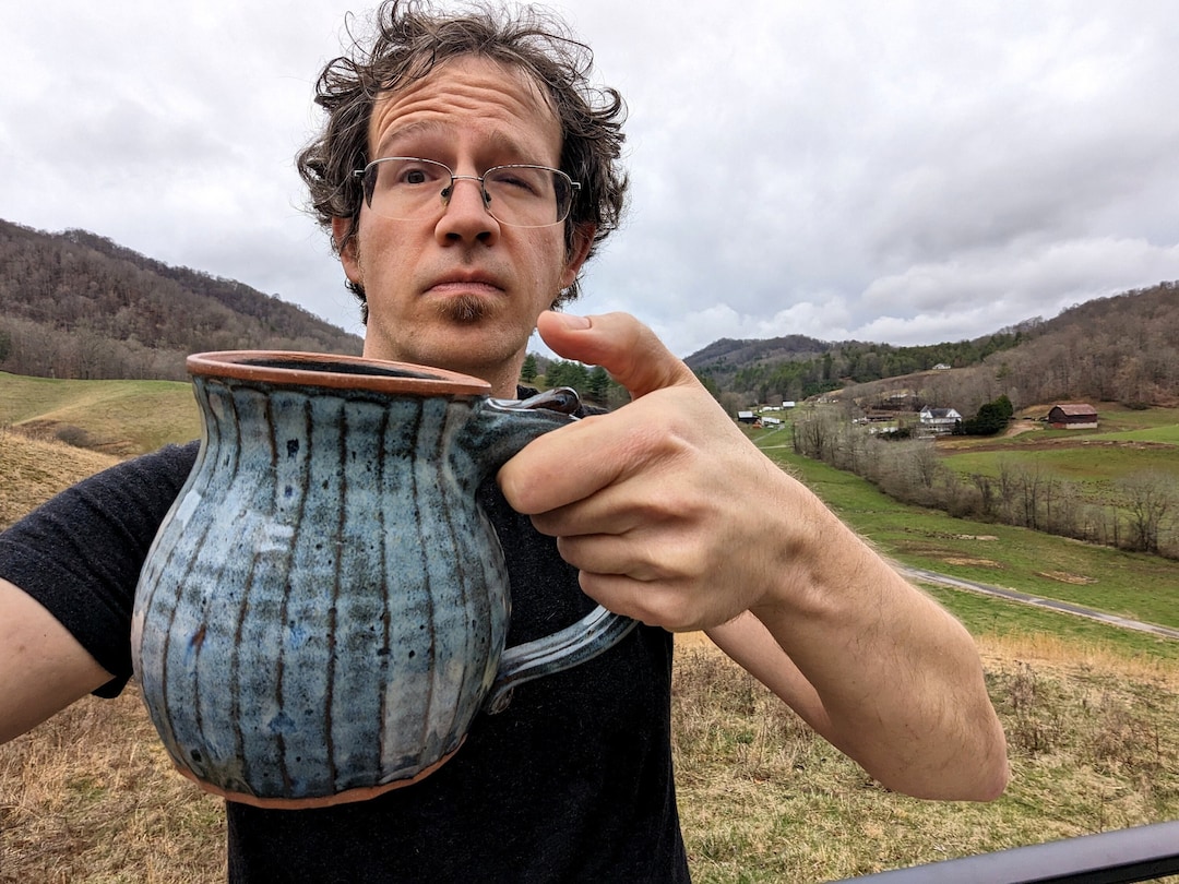 Huge Ridged Monster Mug in Slate Blue - Made to Order - Etsy