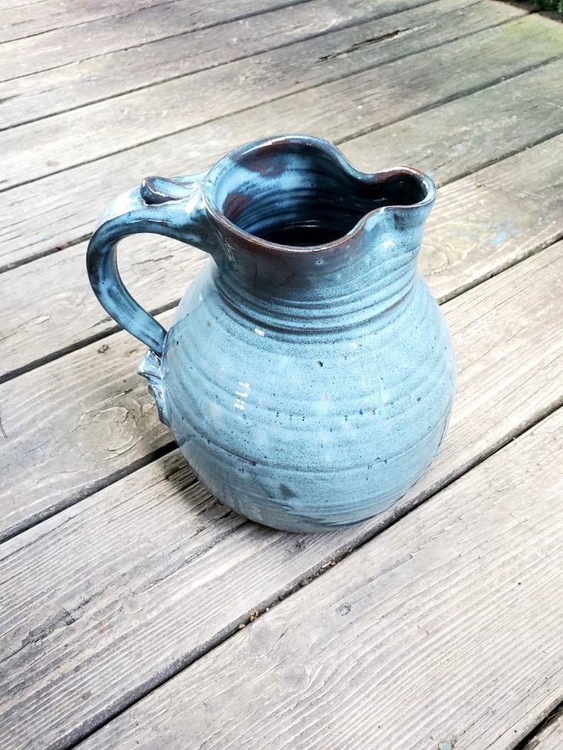 Large One Gallon Slate Blue Pitcher Made to Order | Etsy