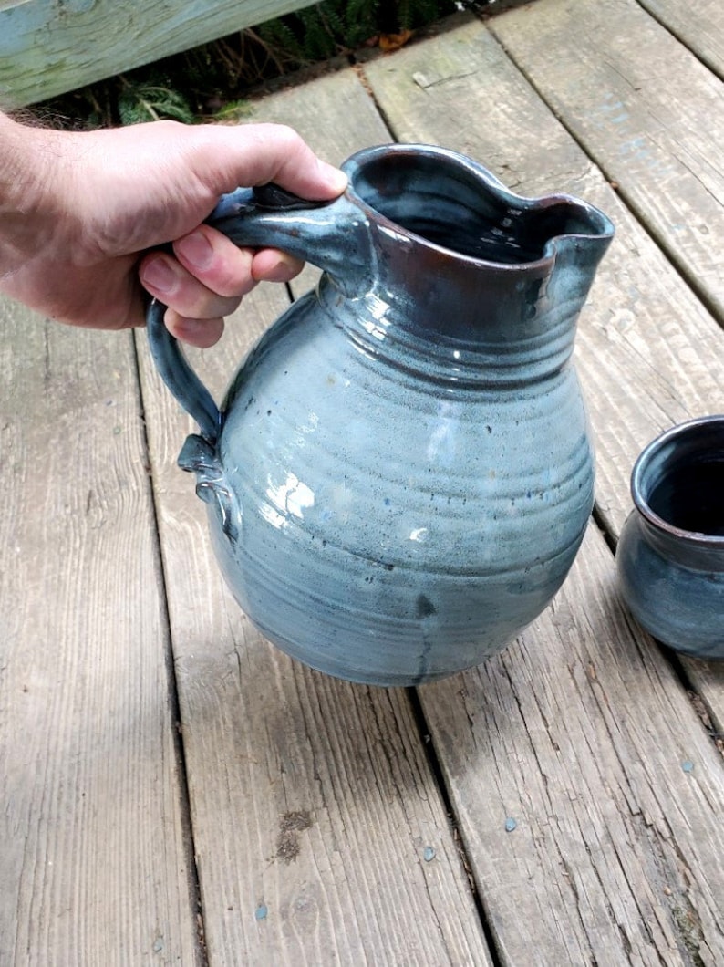 Large One Gallon Slate Blue Pitcher Made to Order - Etsy
