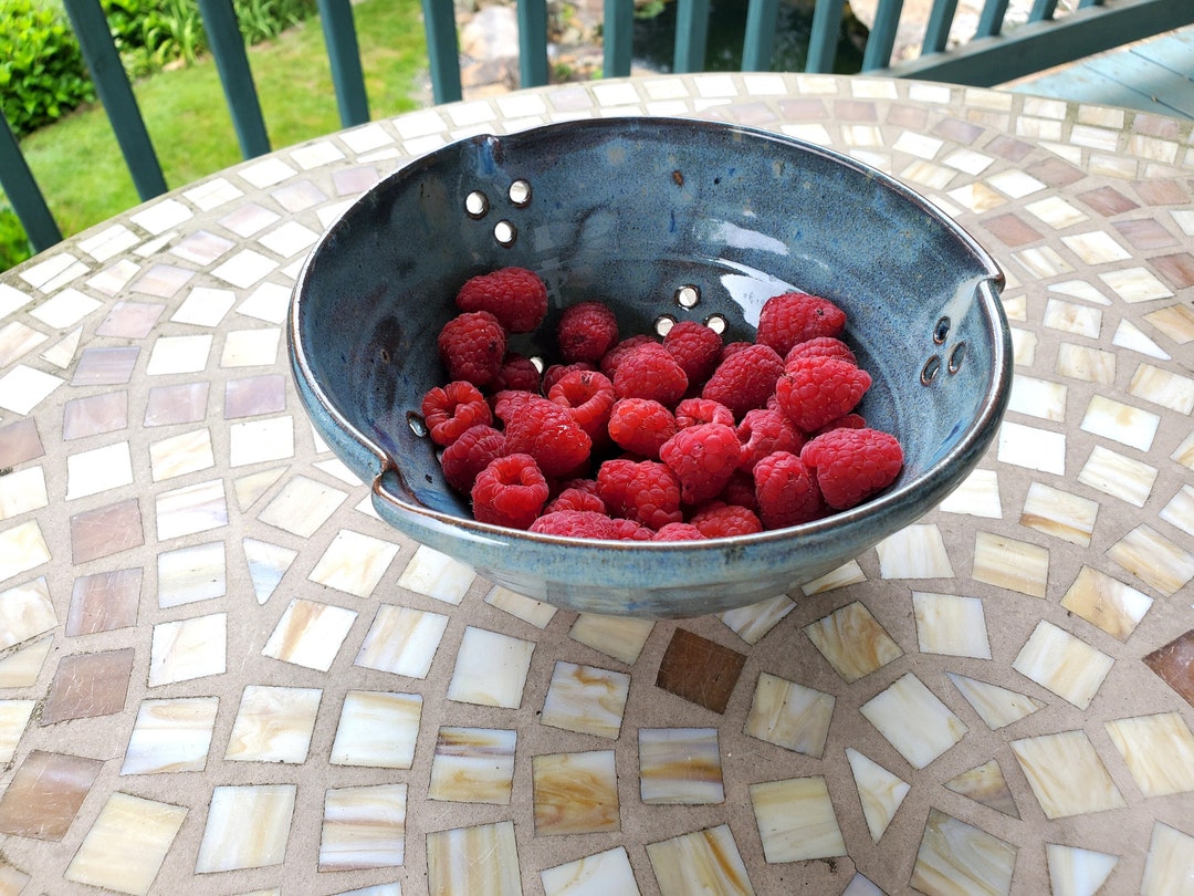 Berry Bowl Colander in Slate Blue - Made to Order - Etsy