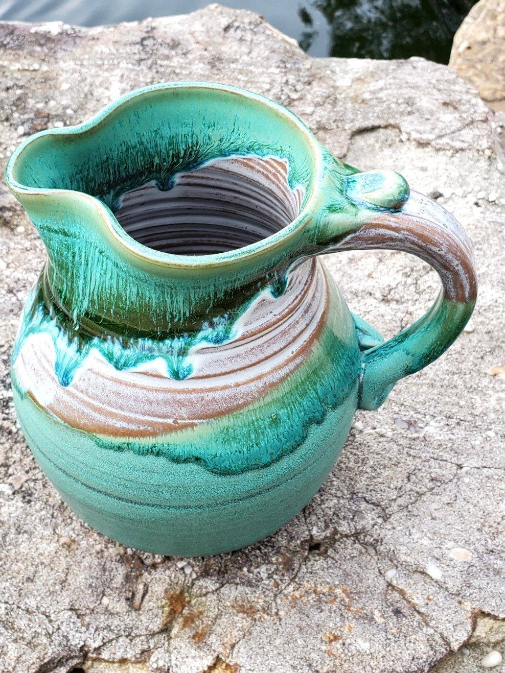 Half Gallon Pitcher in Turquoise Falls Made to Order | Etsy