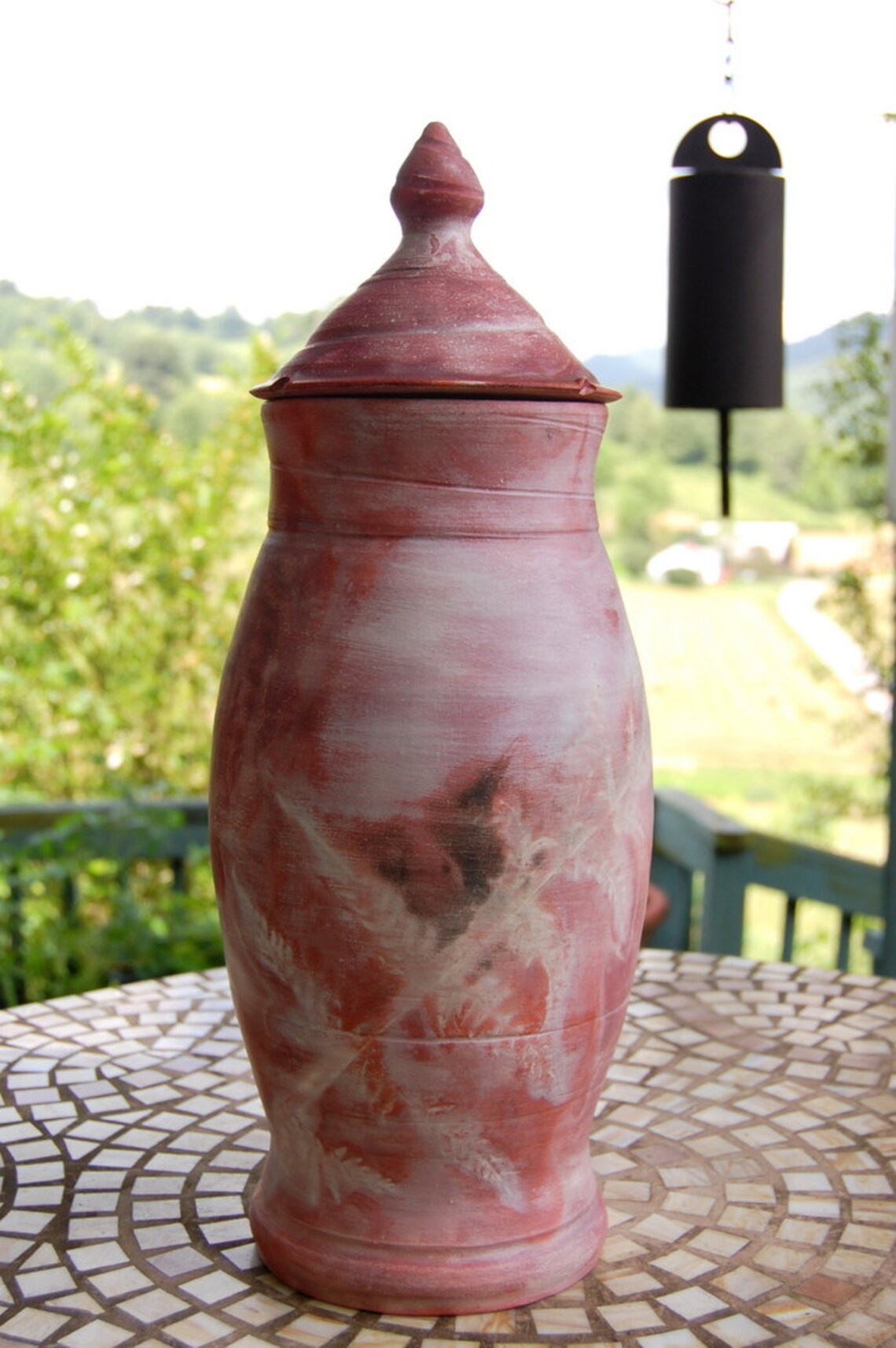 Large Fiery Raku Lidded Jar or Urn - Etsy