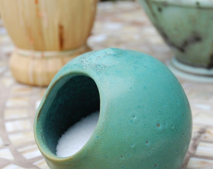 Salt Pig or Salt Cellar in Turquoise - Etsy