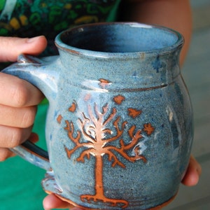 Slate Blue Tree of Life Mug Tree of Gondor Made to Order - Etsy