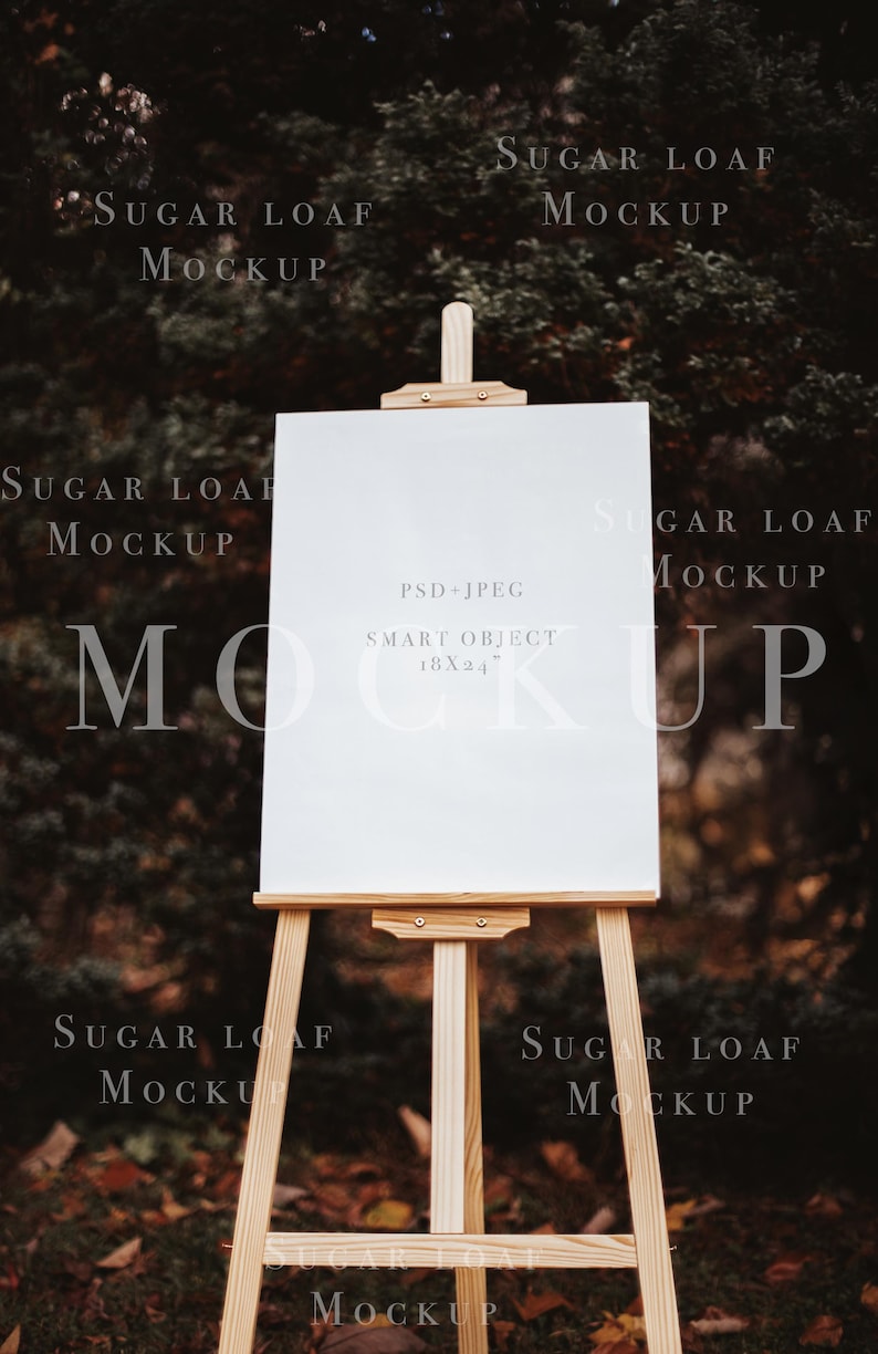 Easel Welcome Sign Mockup 18x24 Inches Outdoor for Wedding, Baby Shower ...
