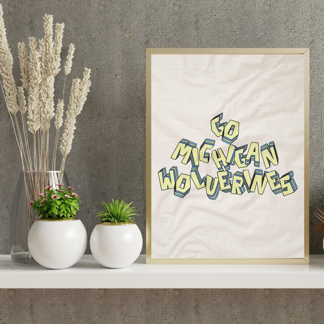 University of Michigan Wall Print College Dorm Decor Michigan ...
