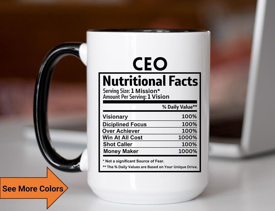 CEO Nutritional Facts Mug, Corporate Mugs, Boss Mug, Boss Coffee Mug ...