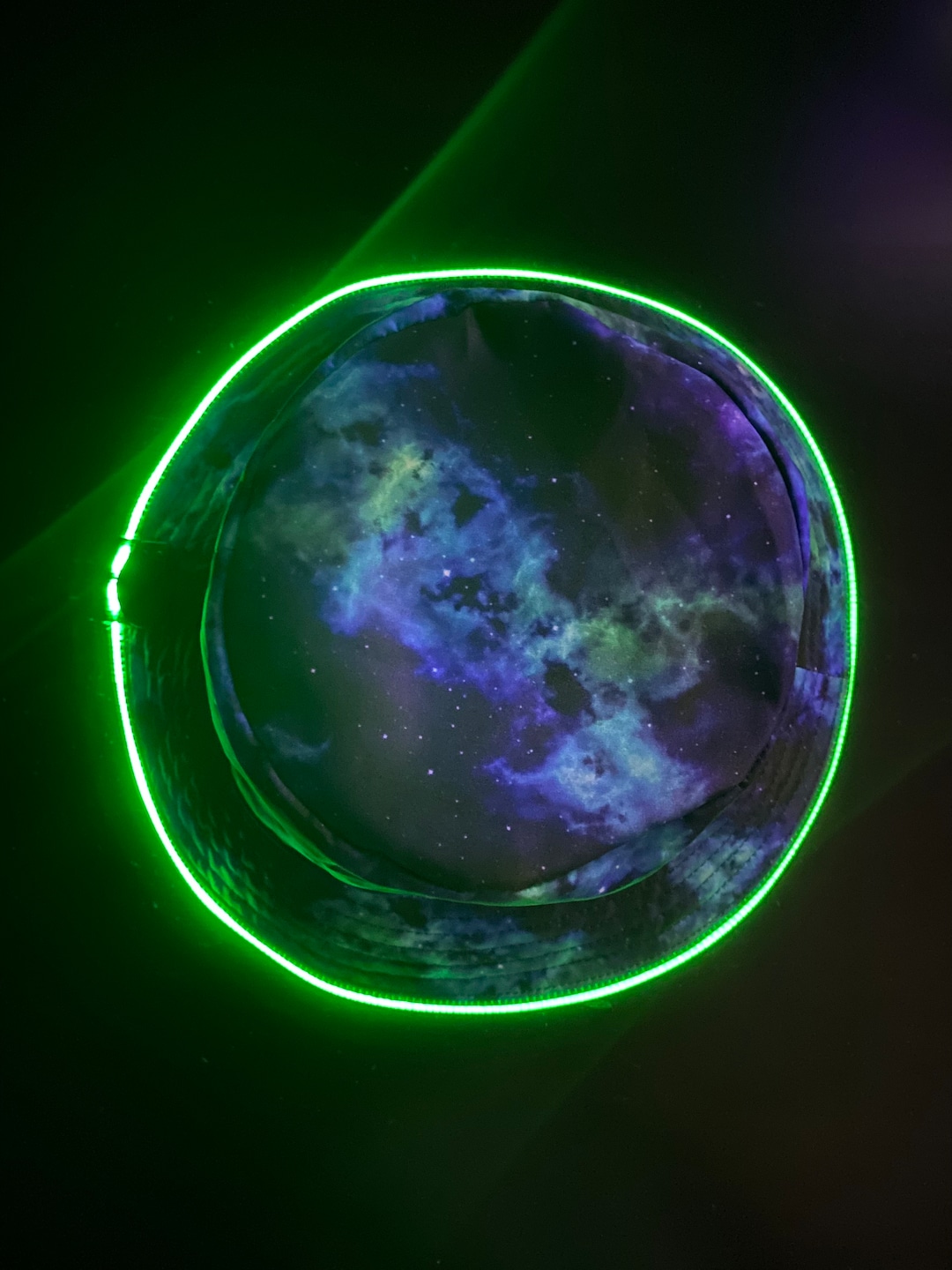 Blue Green Rave Hat, Galaxy Space Hat, Light up Festival Bucket Hat ...