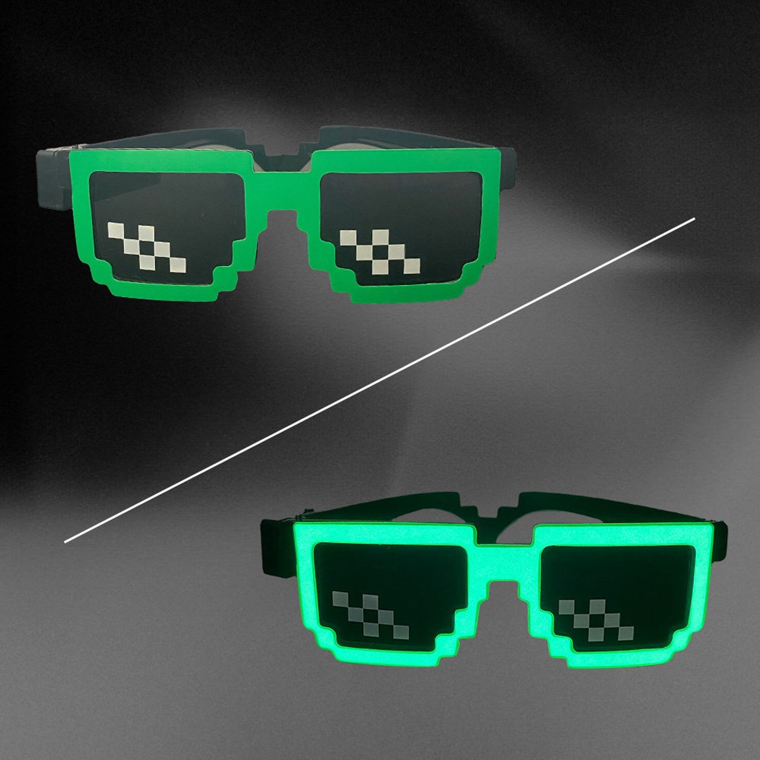 Green Glow Rave Glasses, Cool Pixel LED Glasses, Neon Rave Sunglasses ...